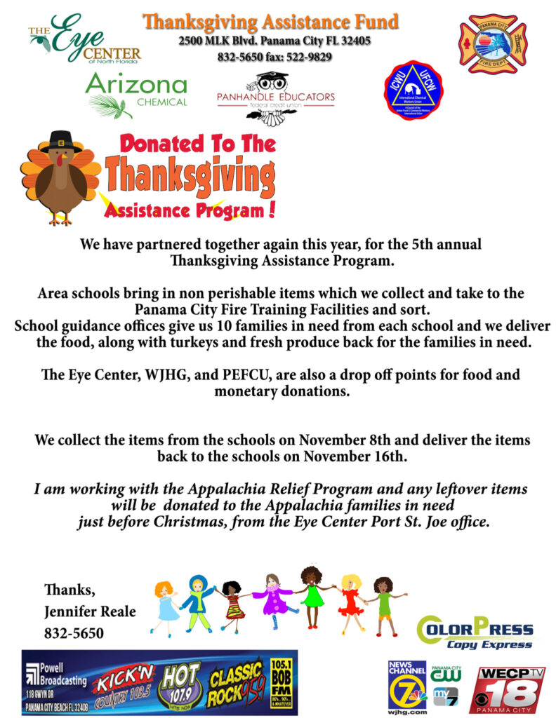 Thanksgiving Assistance Program | The Eye Center of North Florida